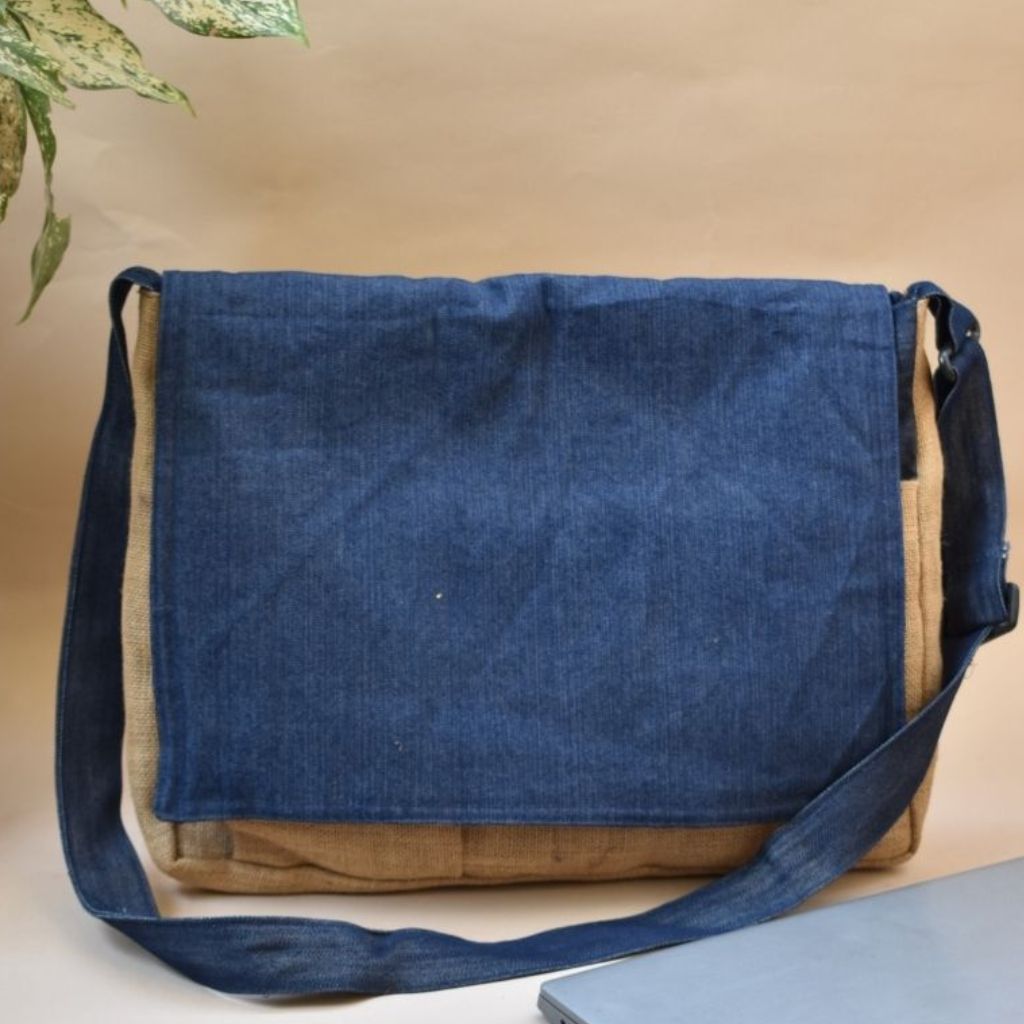 Sustainable cross body laptop bag