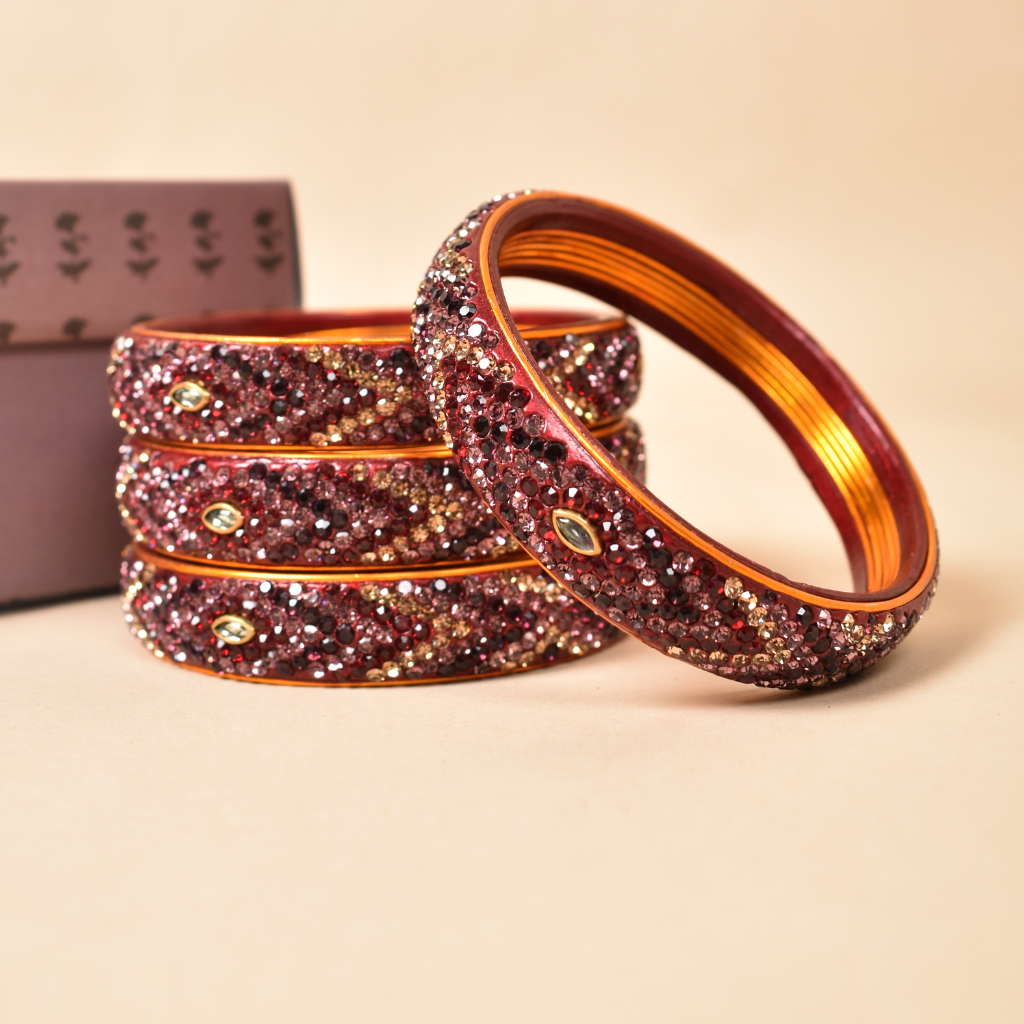 Buy Pink & Maroon Tones Lac Bangles from Kritikala